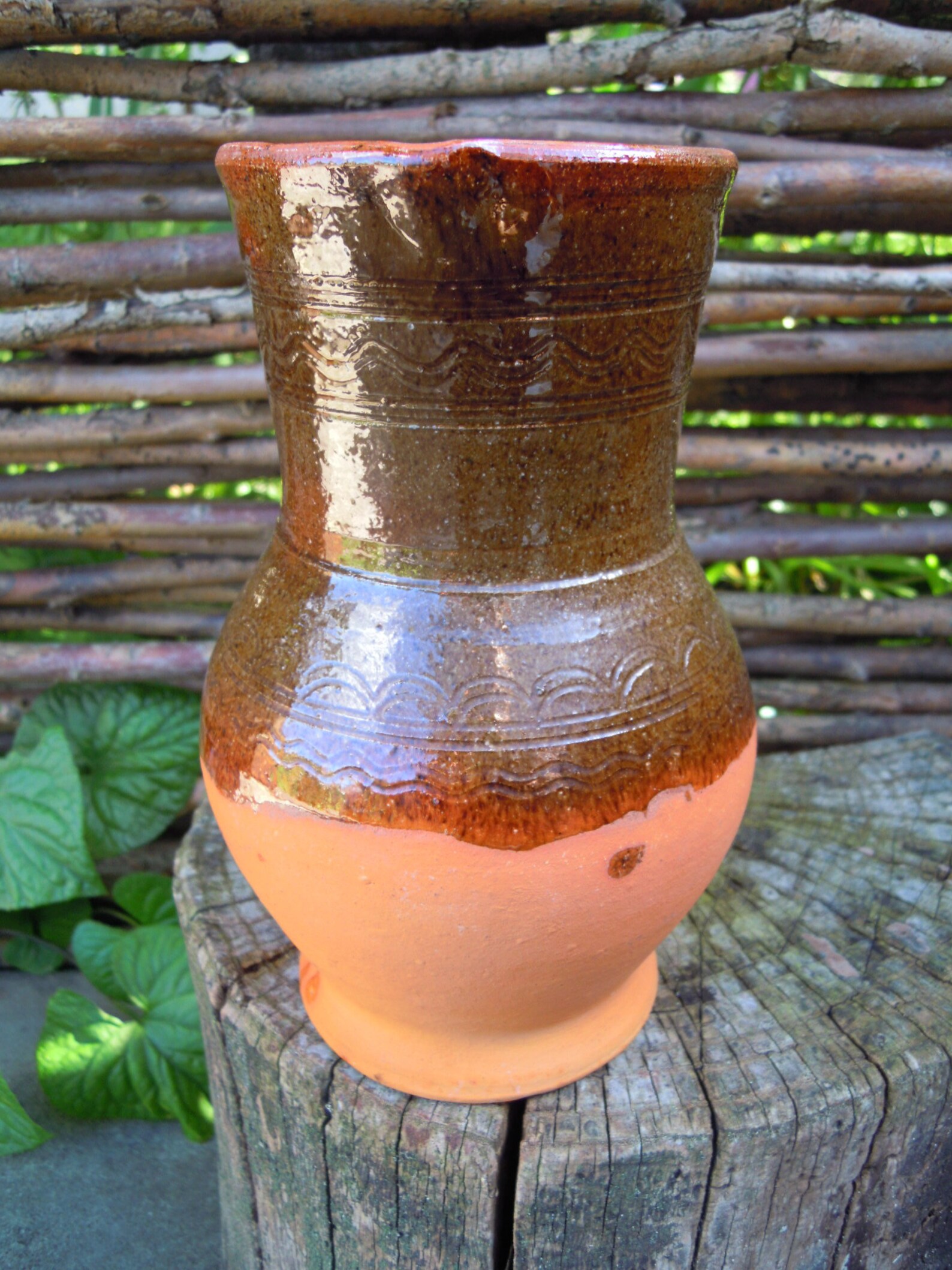 Clay Jug Clay Pitcher Clay Vessel With Handle Ornamented - Etsy