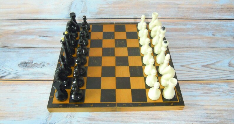 Chess Set Chess Pieces With Weights Wood Chess Board Chess | Etsy