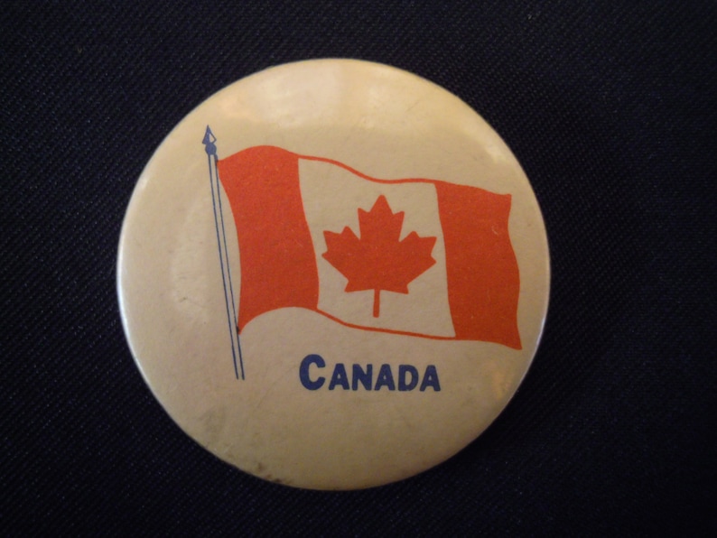 Large Metal Badge Pin Flag of Canada | Etsy