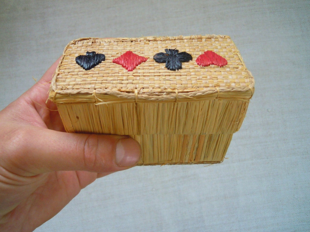 Playing Cards, Two Decks of Playing Cards in a Straw Box - Etsy