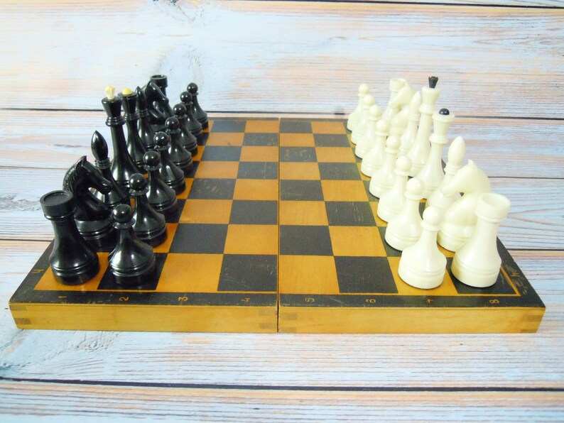 Chess Set Chess Pieces With Weights Wood Chess Board Chess | Etsy