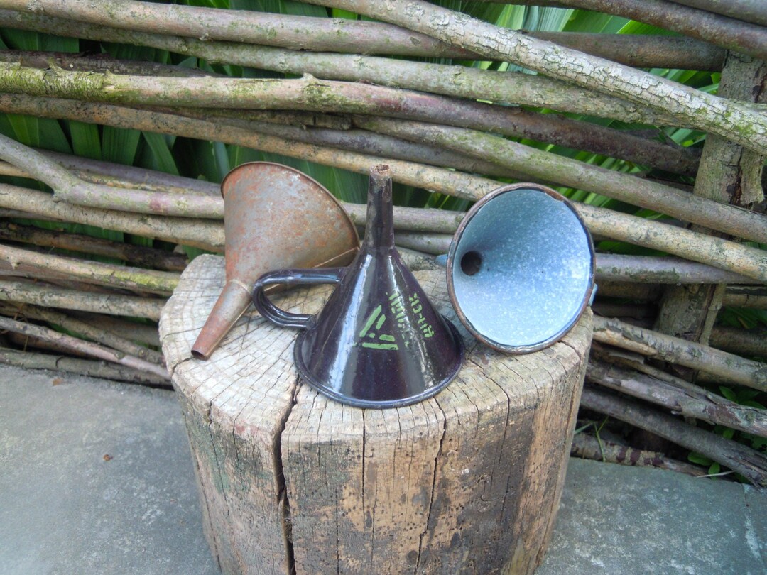 Metal Funnels Rust Funnel Antique Funnel Metal Enamel - Etsy