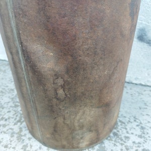 Metal Canister, Rusty Metal Canister, Metal Tall Vessel, Rusty Metal ...