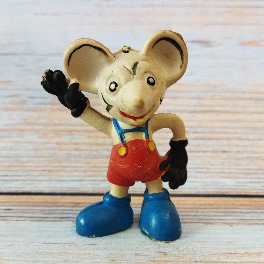 Rubber Toy Figure Mouse, Old Rubber Toy, Rubber Figurine, Rubber ...