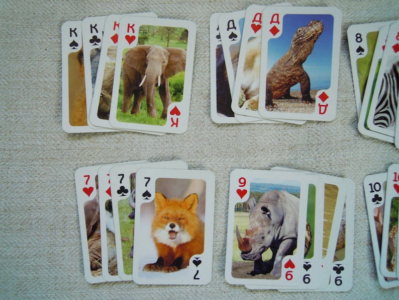 Playing Cards Animal Theme 36 Cards Playing Card Deck - Etsy