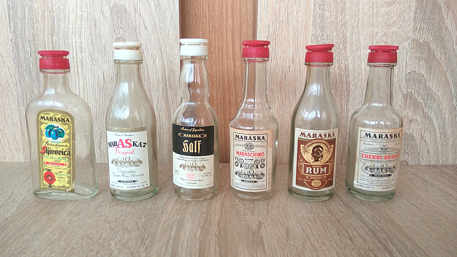 Collection old small alcohol bottles 50ml Set of 6 bottles | Etsy