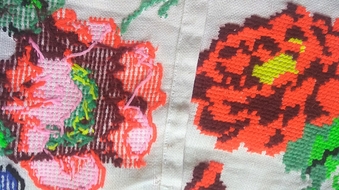 Embroidered picture Embroidery with fringes Hand embroidery | Etsy