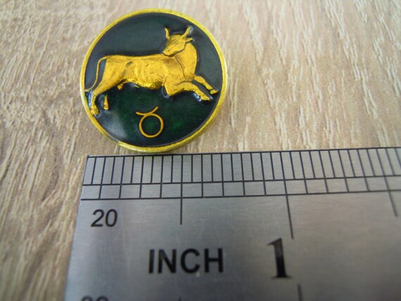 Zodiac Pin Taurus Pin Badge Zodiac Pin Badge Zodi… Gem