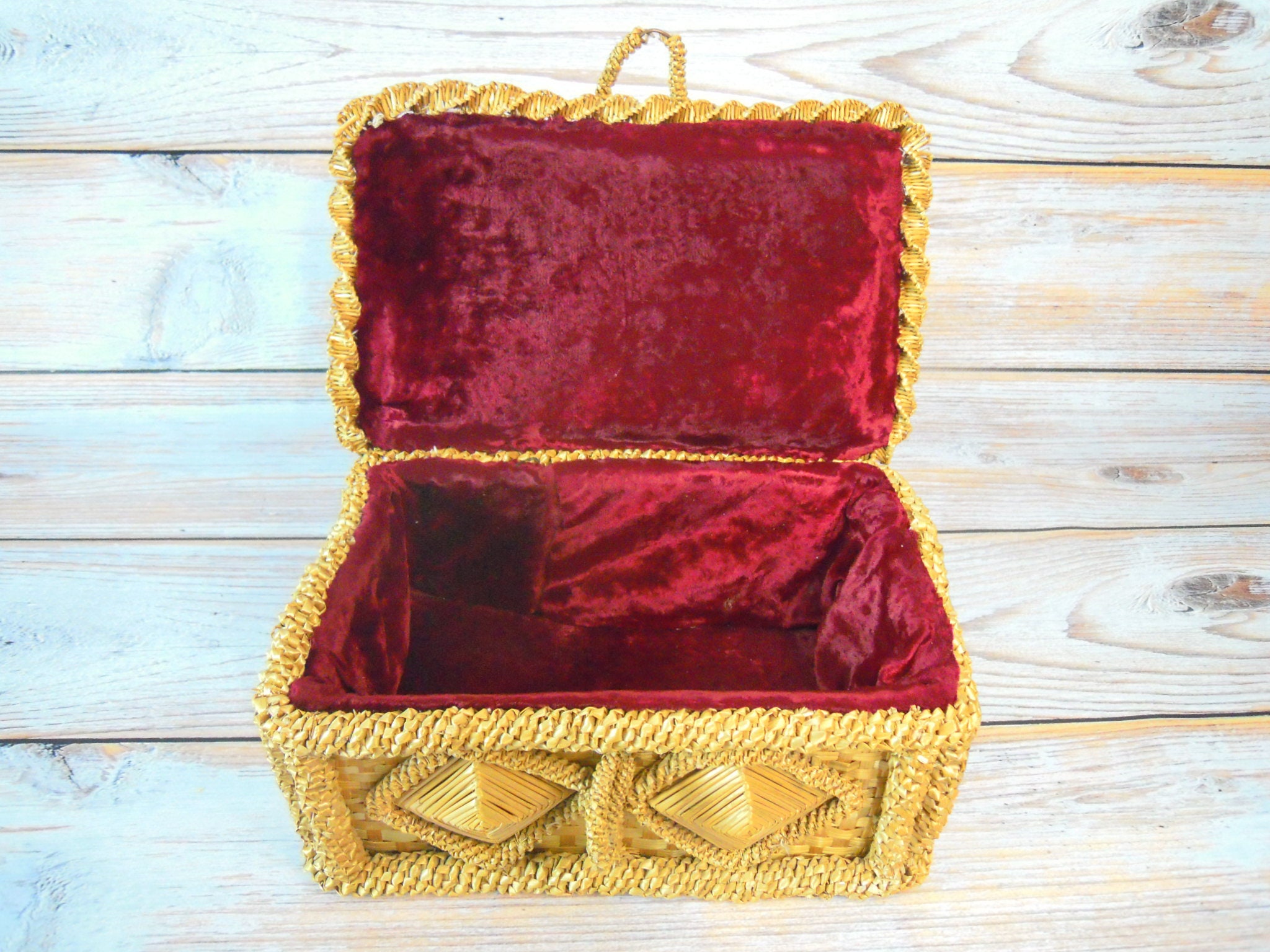 Large Box Straw Box Wicker Box Wicker Straw Large Jewelry - Etsy
