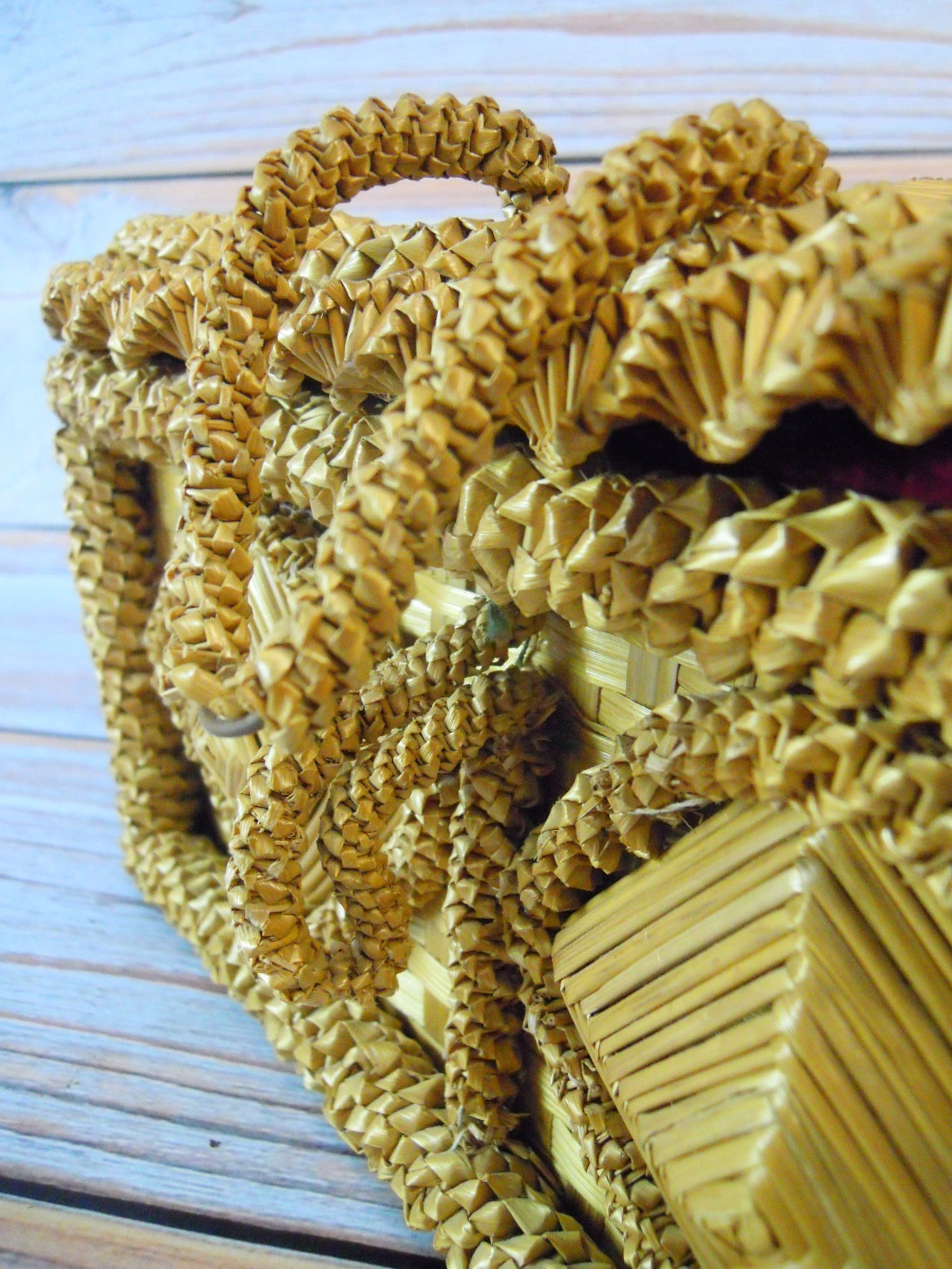 Large Box Straw Box Wicker Box Wicker Straw Large Jewelry - Etsy