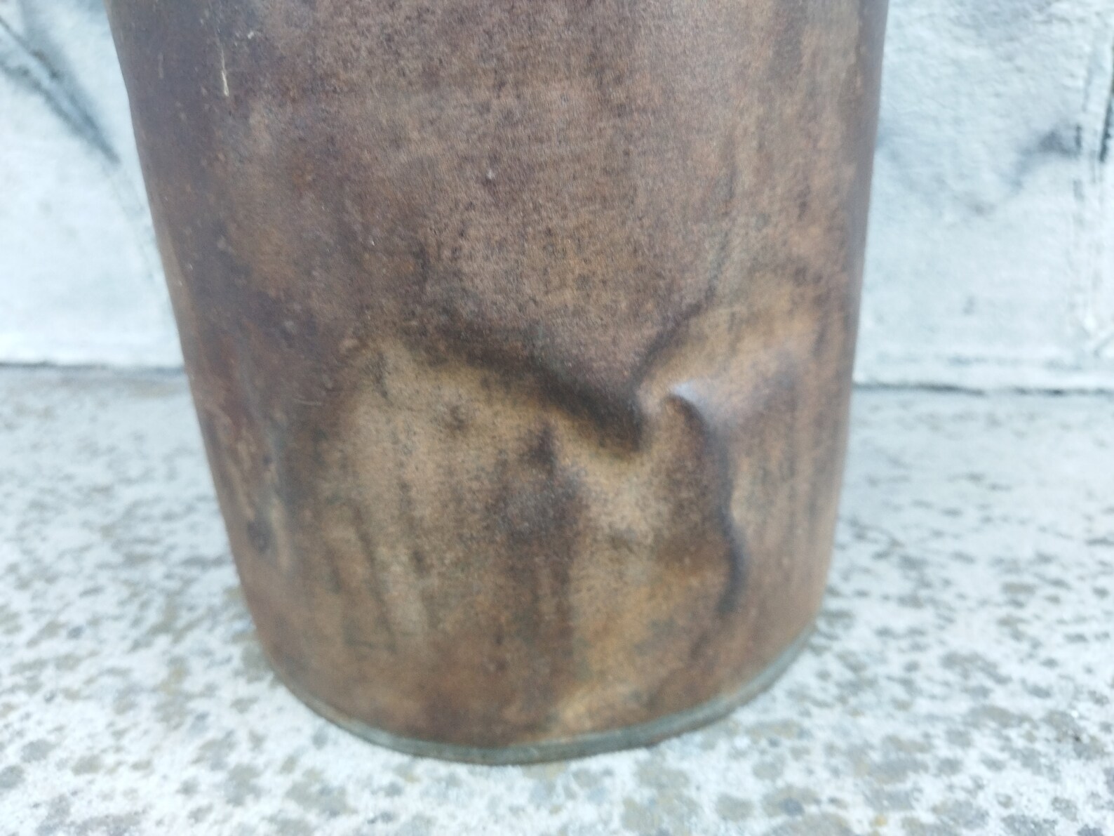 Metal Canister, Rusty Metal Canister, Metal Tall Vessel, Rusty Metal ...