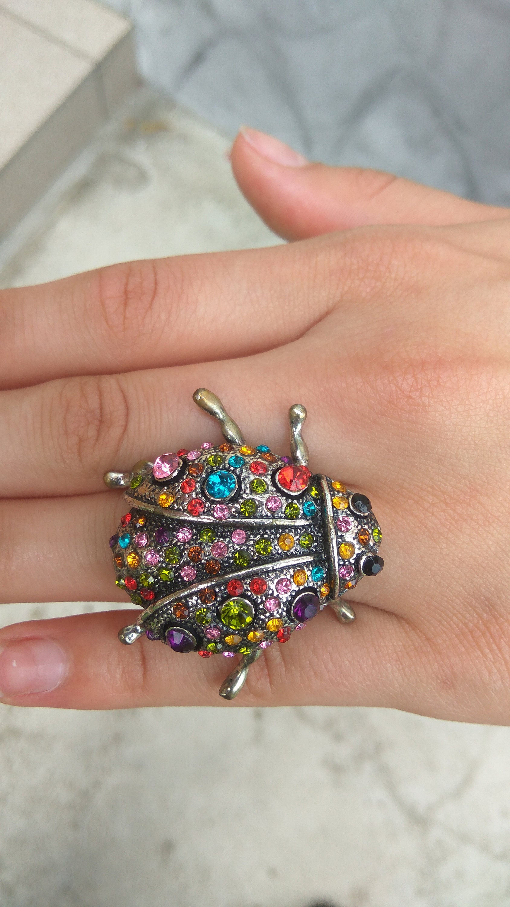 Beetle ring Imitation jewelry Adjustable size | Etsy