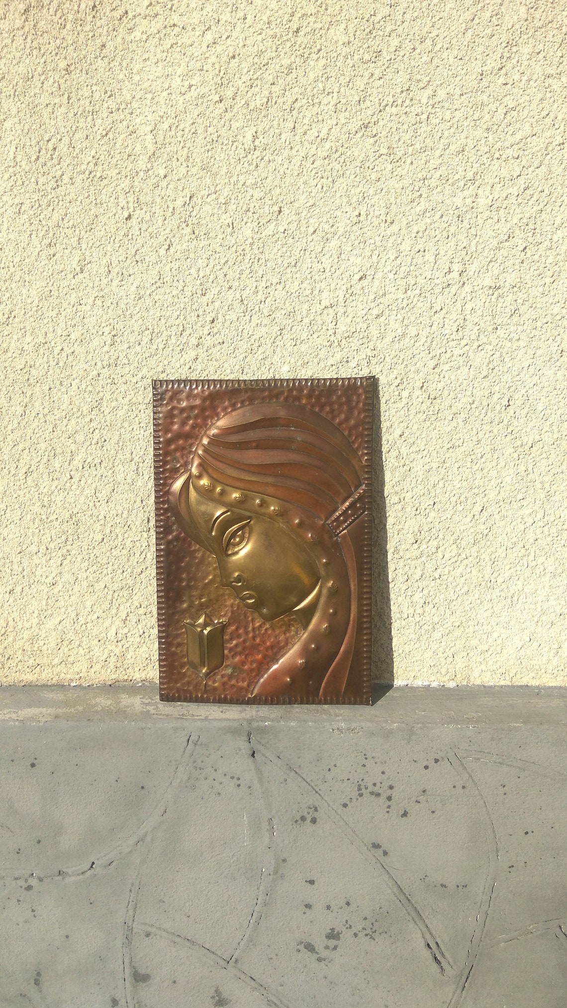 Relief Wall Art Embossed Picture Pressure Picture Girl With | Etsy