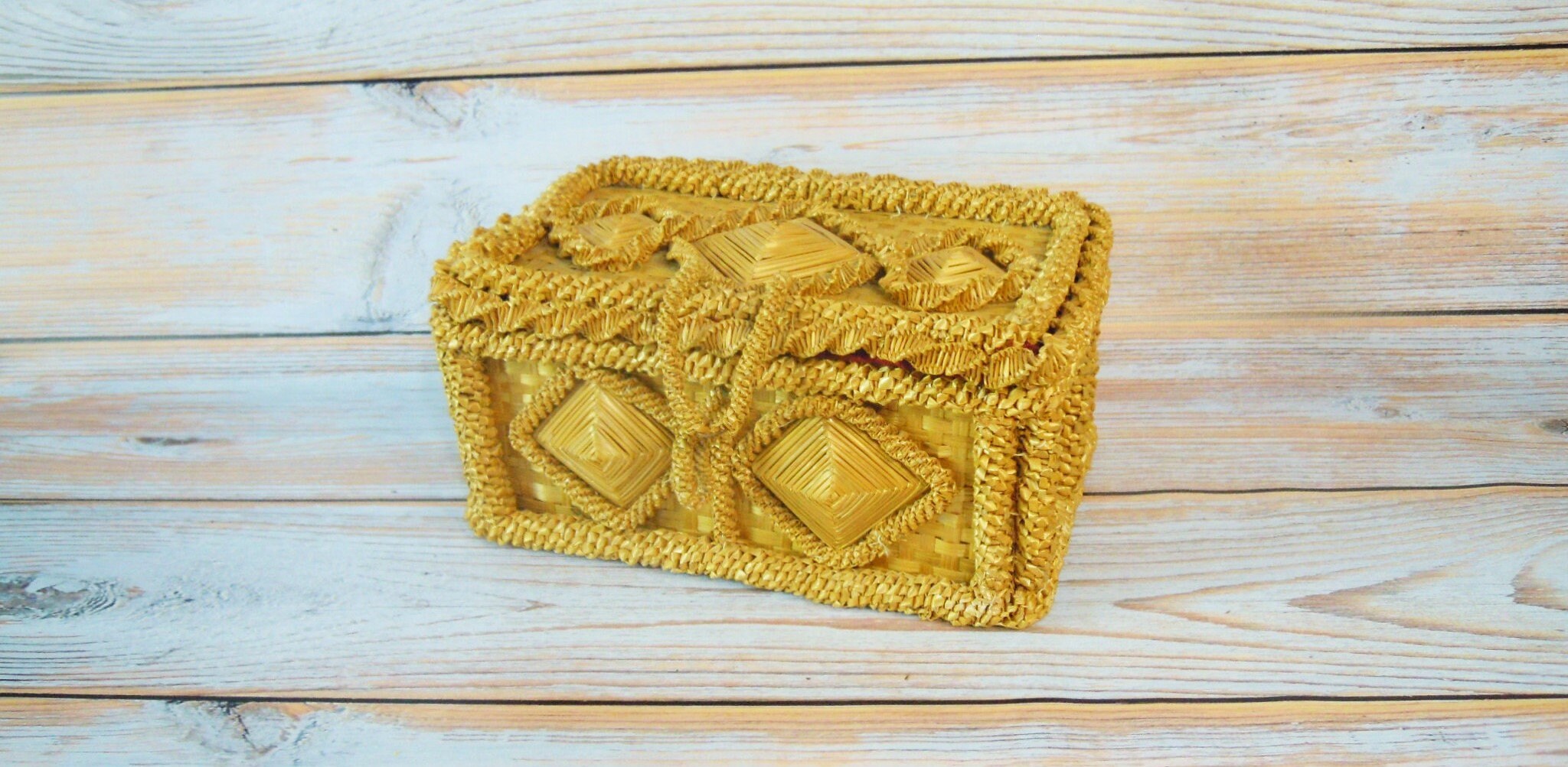 Large Box Straw Box Wicker Box Wicker Straw Large Jewelry - Etsy