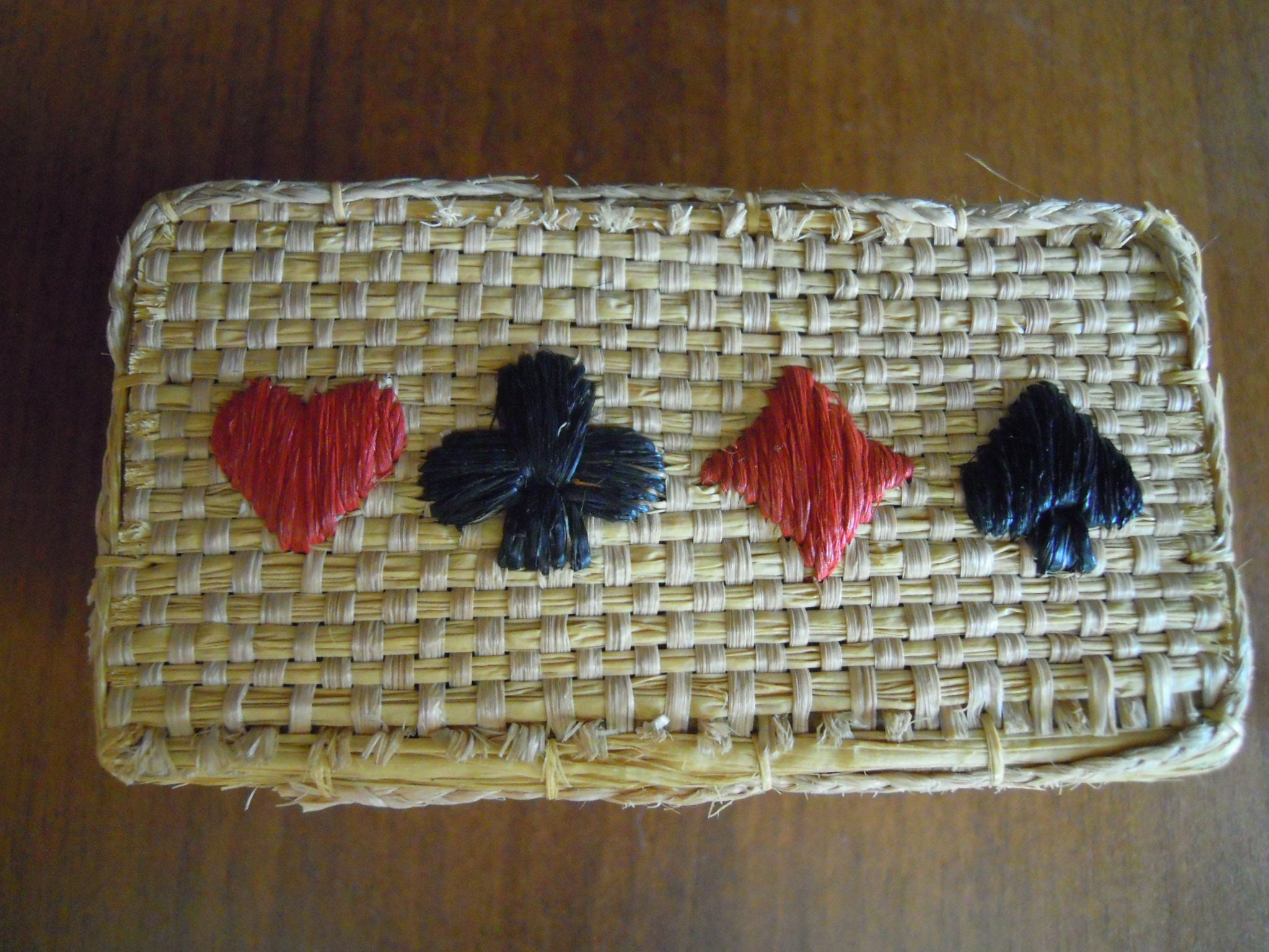 Playing Cards Two Decks of Playing Cards in a Straw Box - Etsy