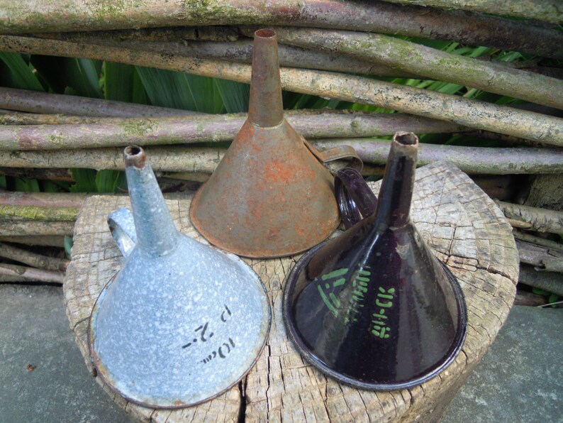 Metal Funnels Rust Funnel Antique Funnel Metal Enamel - Etsy