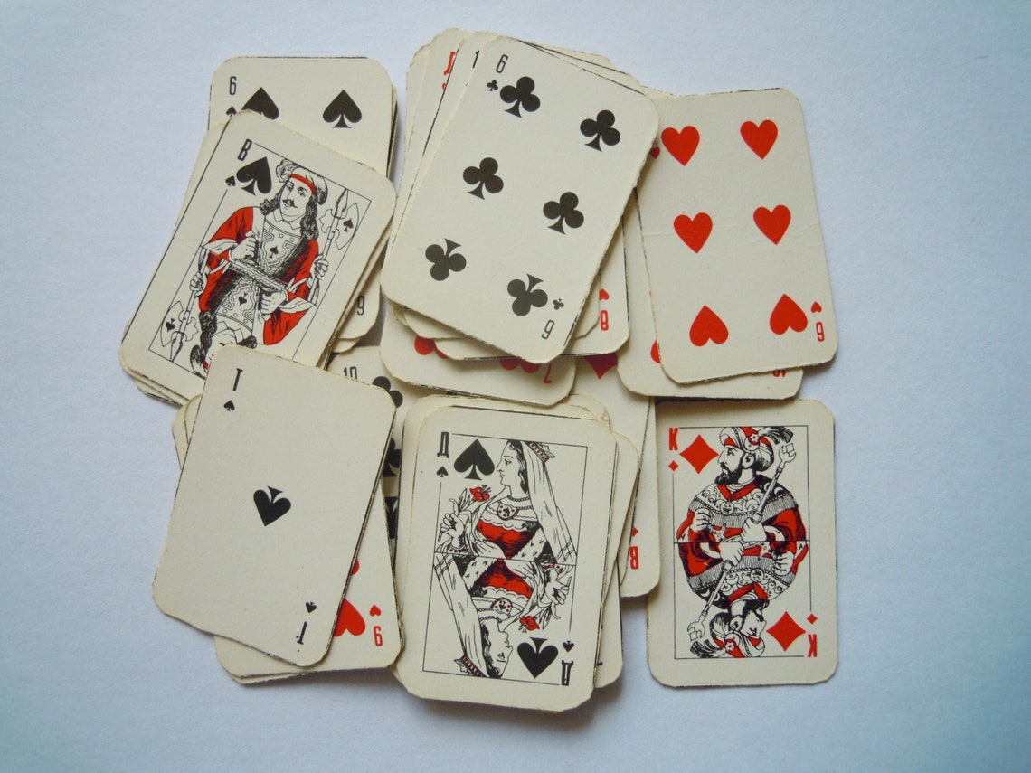 Playing cards Mini cards Deck of playing cards | Etsy