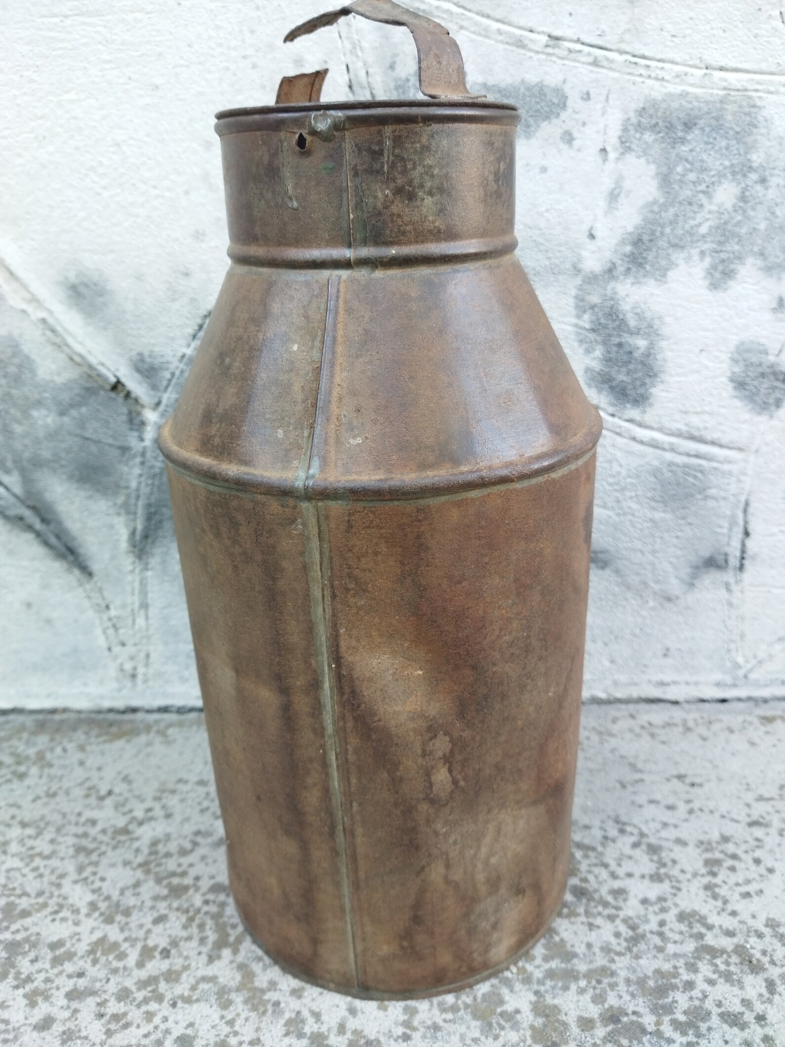 Metal Canister, Rusty Metal Canister, Metal Tall Vessel, Rusty Metal ...