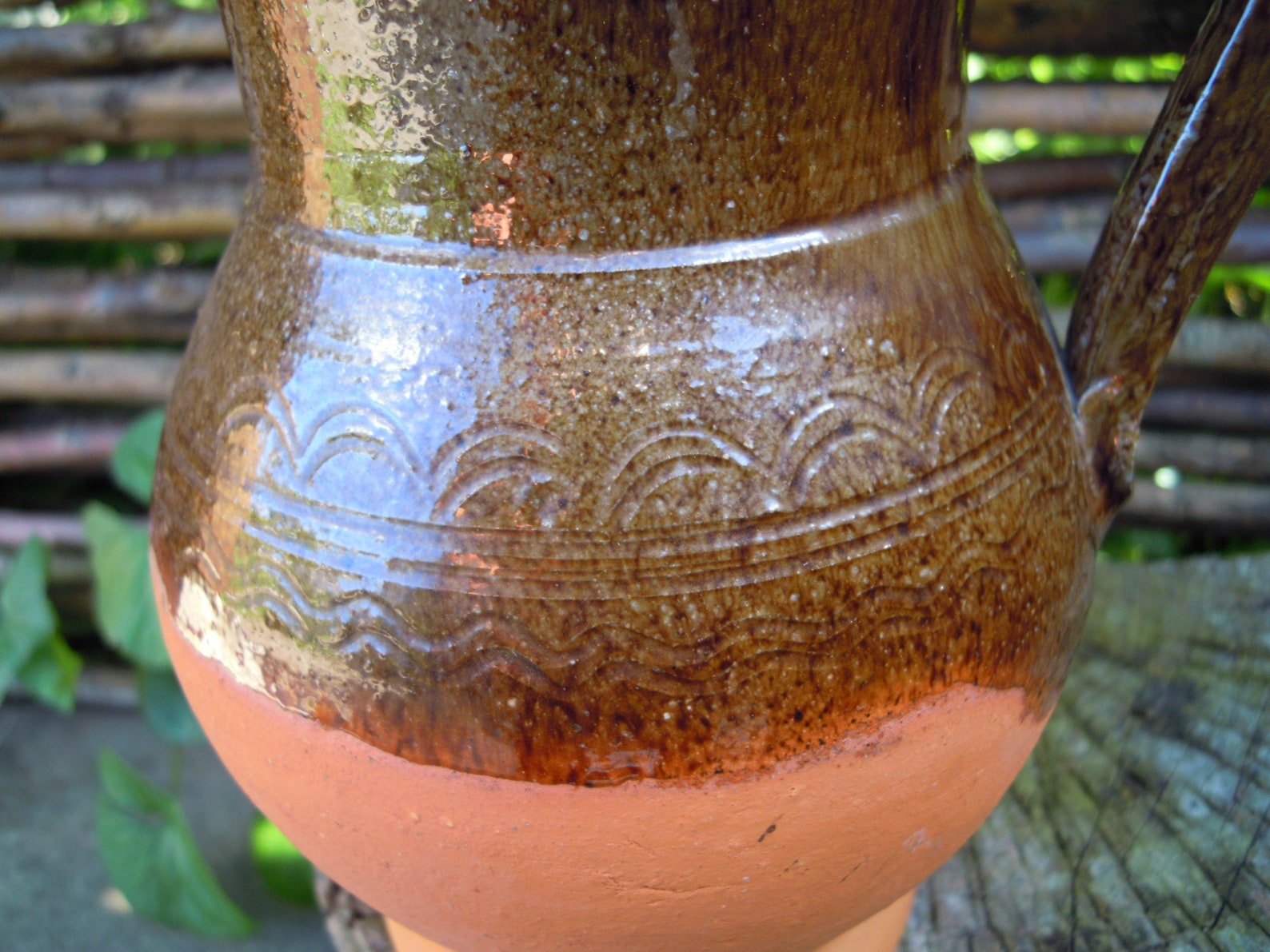 Clay Jug Clay Pitcher Clay Vessel With Handle Ornamented - Etsy