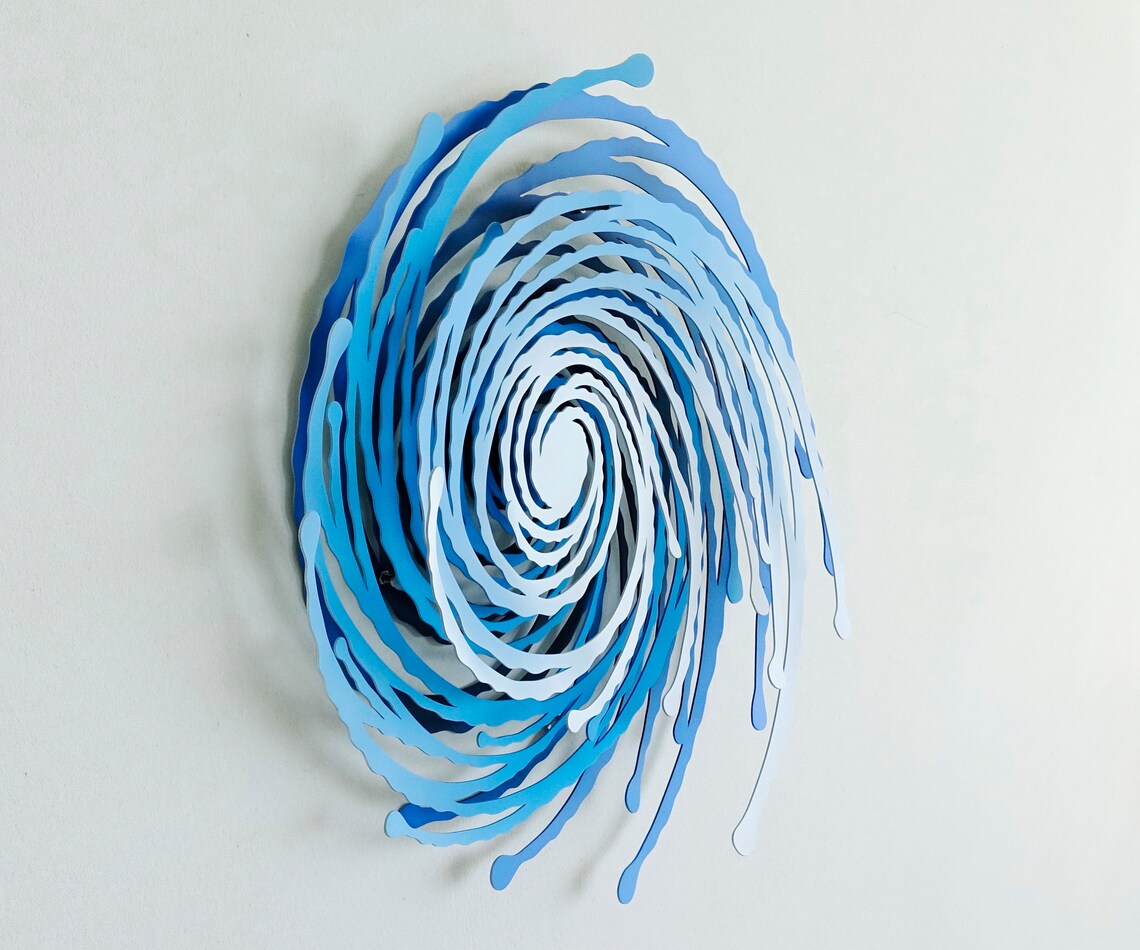 Multi Layer Spiral Design Wall Décor Blue Whirlwind Wall Art | Etsy