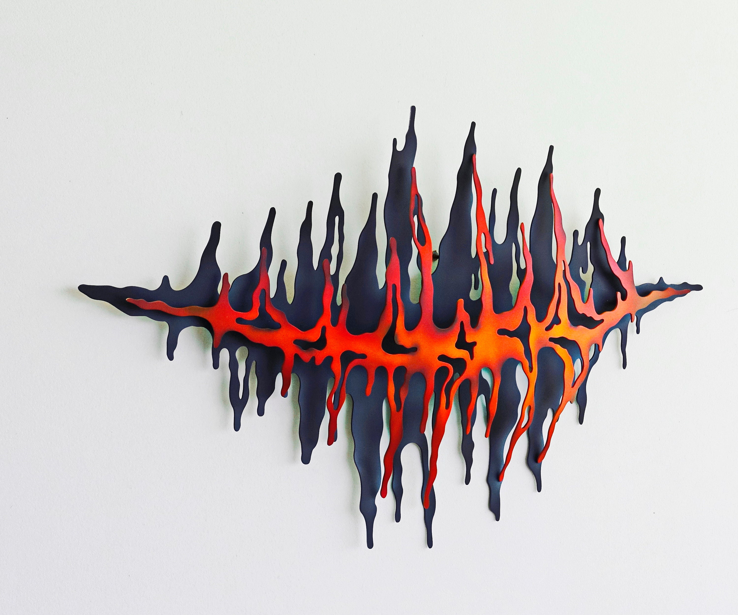 Metal Wall Art Volcano Eruption Black & Flaming Red | Etsy