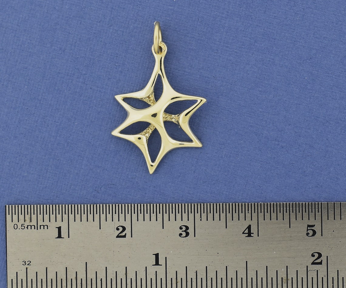 Small Star of David, Abstract Solid 14k Gold Star Pendant, Bat Mitzvah ...