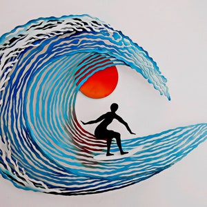 Big Wave Surfing, Home Décor for Surfers, 3D Metal Wall Art - Etsy