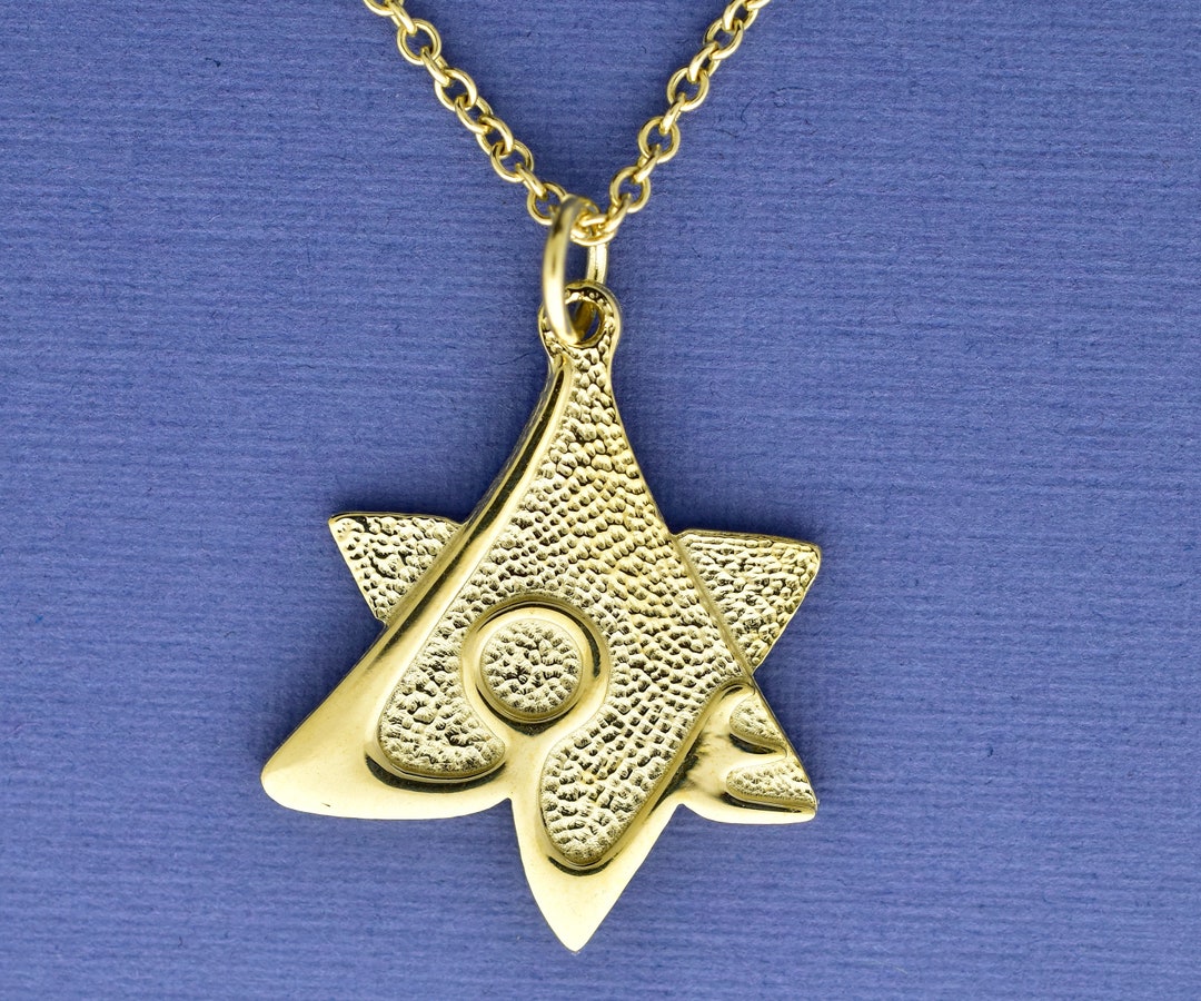 Solid 14k Gold Jewish Star, Star of David With Love From Israel, Love ...