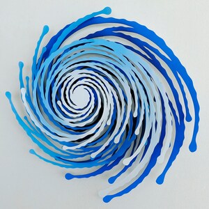 Multi Layer Spiral Design Wall Décor, Blue Whirlwind Wall Art, Original ...