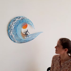 Big Wave Surfing, Home Décor for Surfers, 3D Metal Wall Art - Etsy