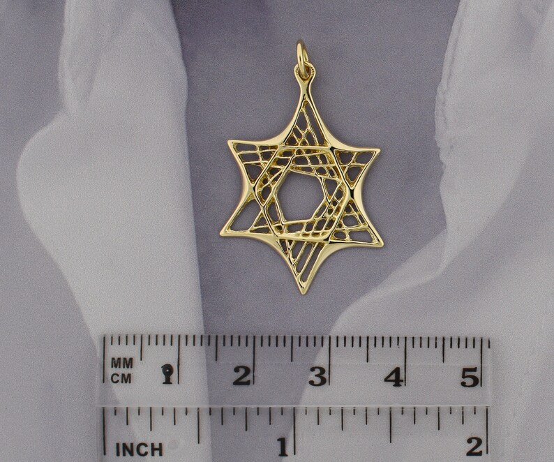 Solid 14k Star of David Gold Jewish Star in Delicate Web - Etsy