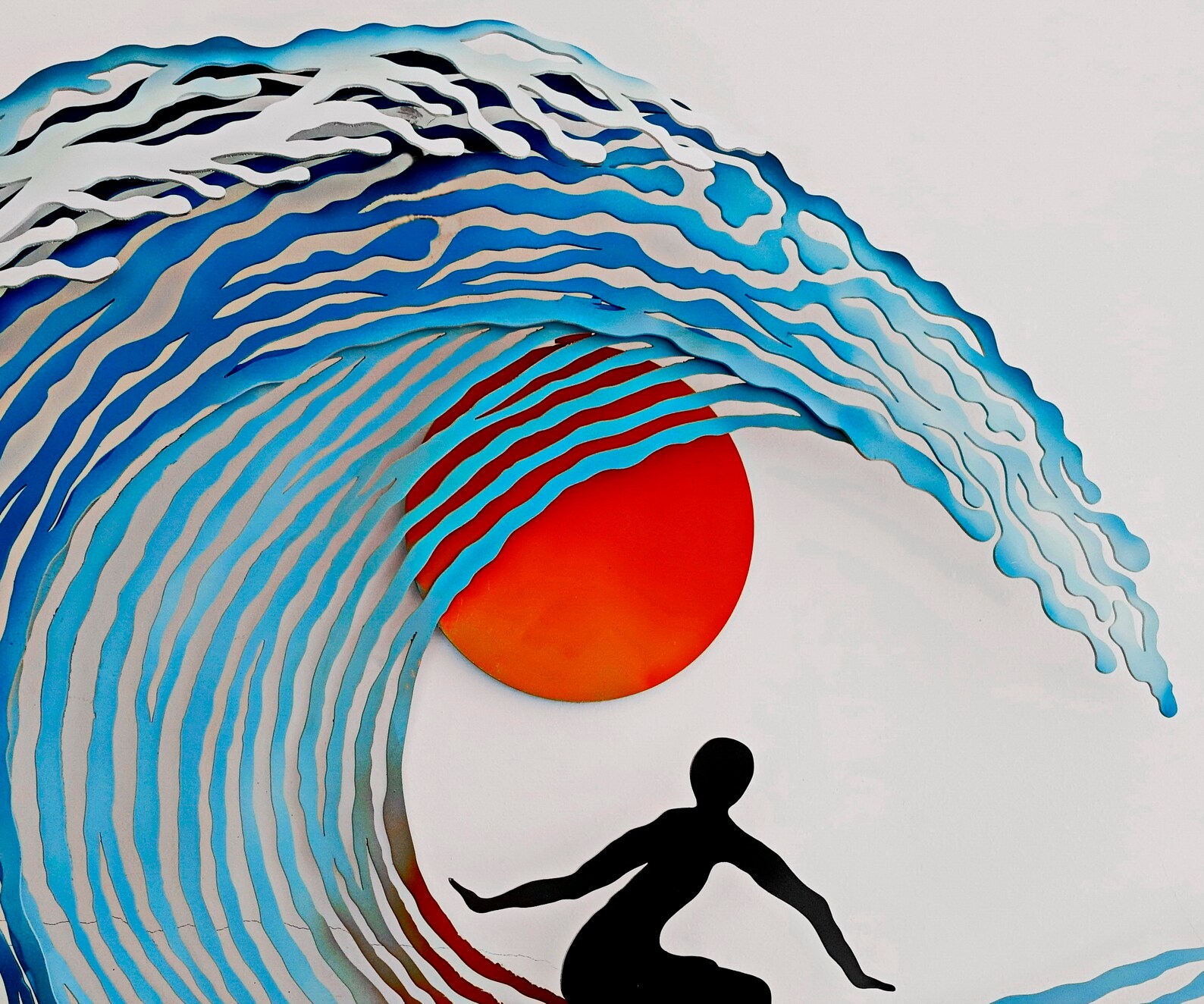 Big Wave Surfing Home Décor for Surfers 3D Metal Wall Art - Etsy