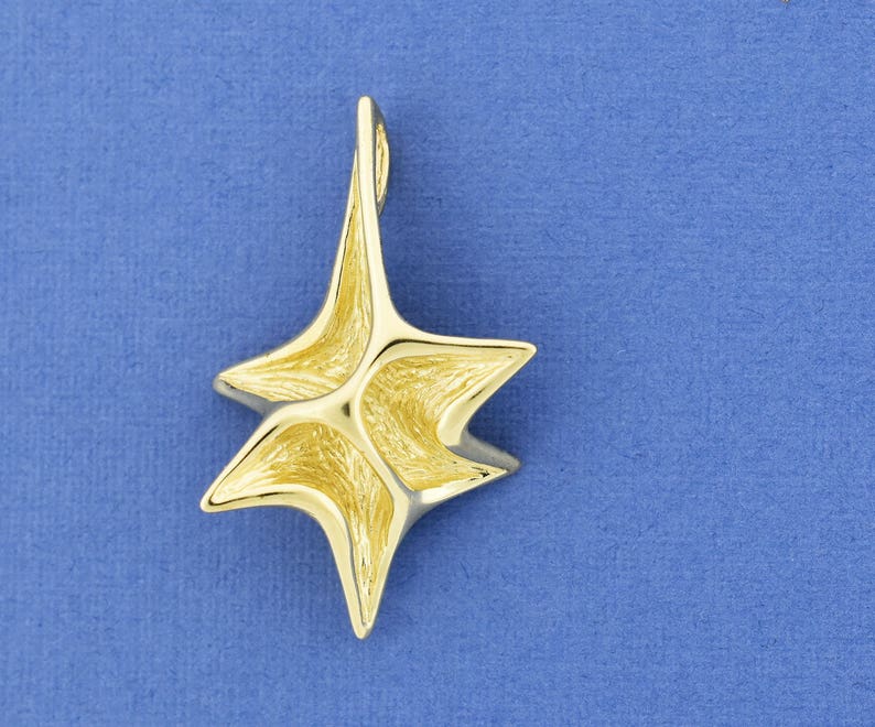 Abstract Star of David Solid 14k Gold Magen David Free Form - Etsy