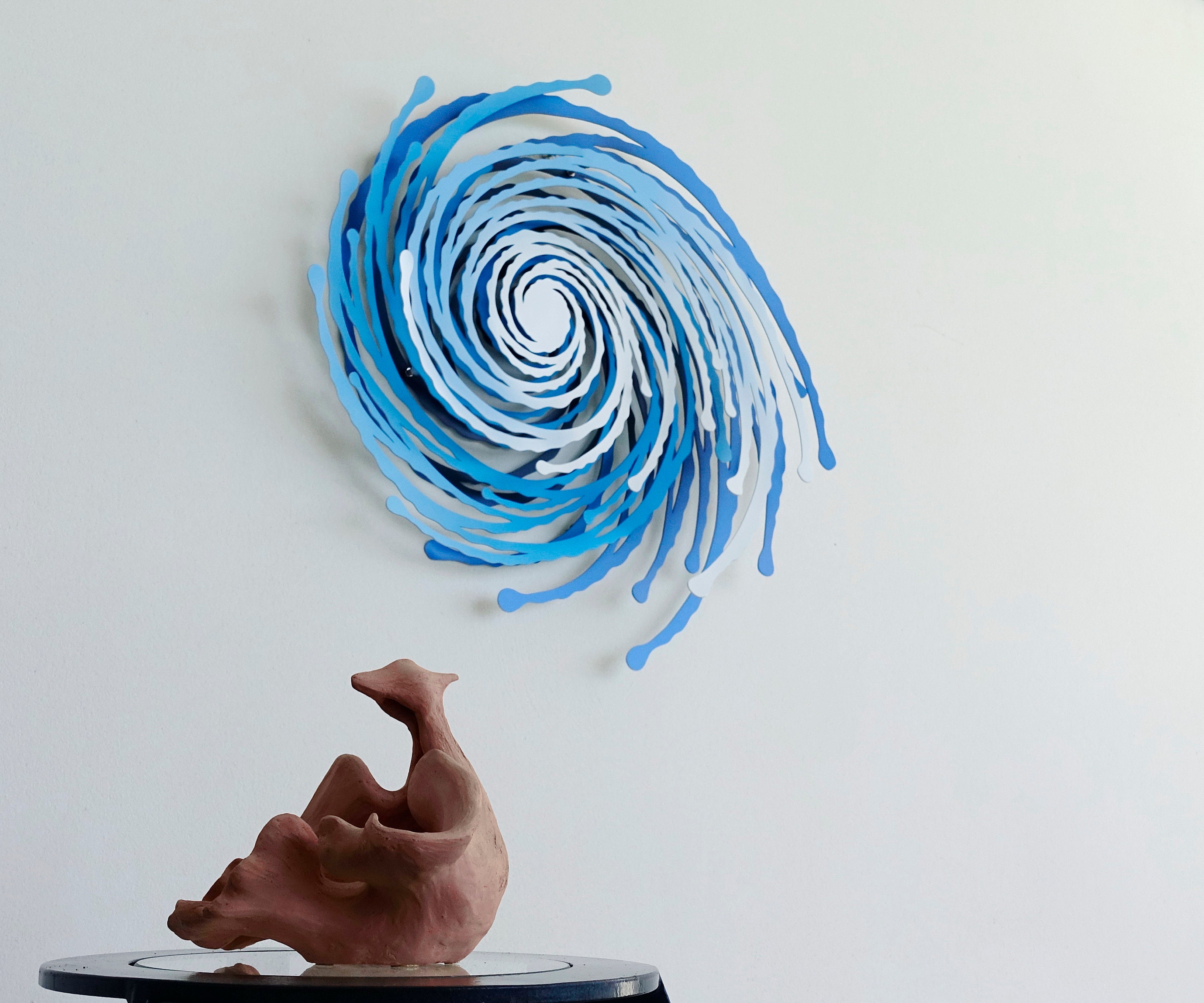 Multi Layer Spiral Design Wall Décor Blue Whirlwind Wall Art | Etsy
