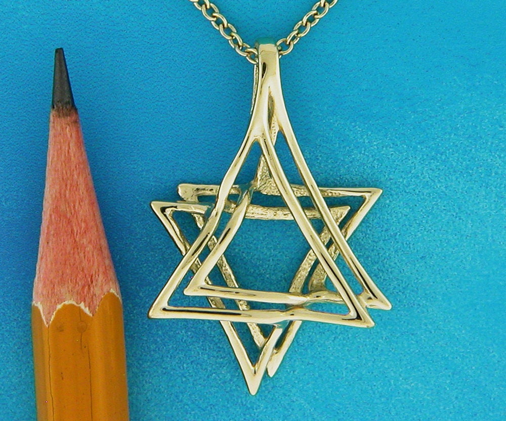 Solid 14K Star of David Gold Magen David Necklace Jewish - Etsy