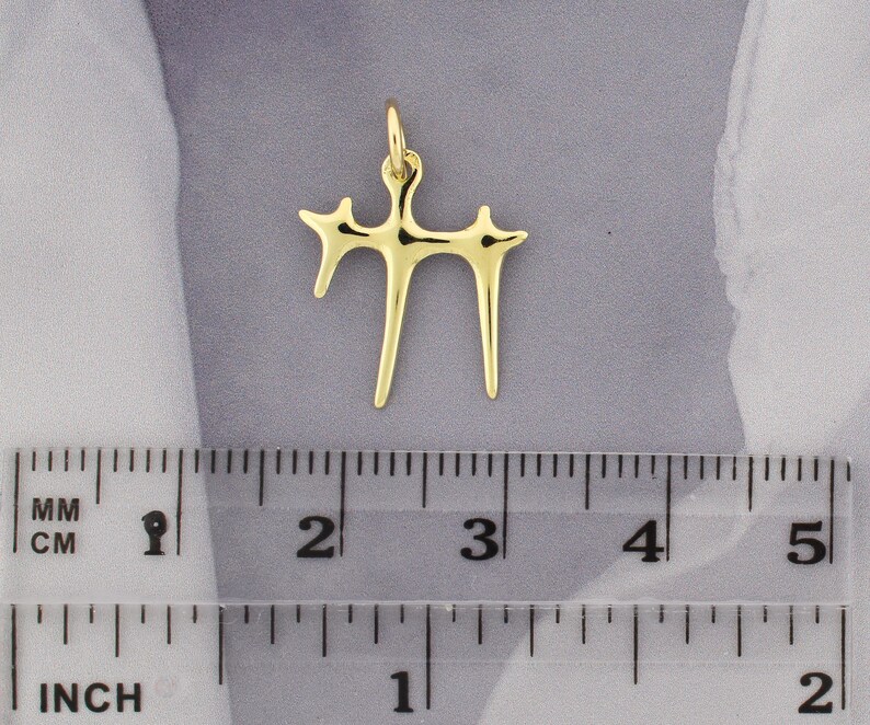 Tiny Chai Pendant, Solid 14k Gold Symbol of Life in Hebrew, Bat Mitzvah ...