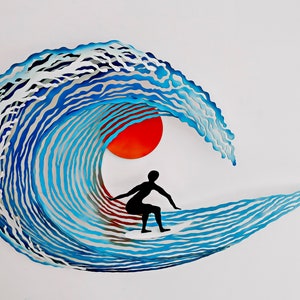 Big Wave Surfing, Home Décor for Surfers, 3D Metal Wall Art - Etsy