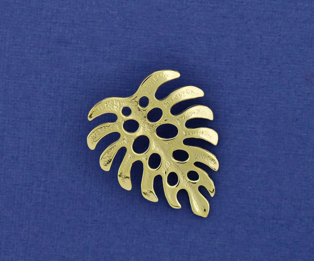 Solid 14k Monstera Leaf Pendant, Gold Leaf Pendant Necklace - Etsy