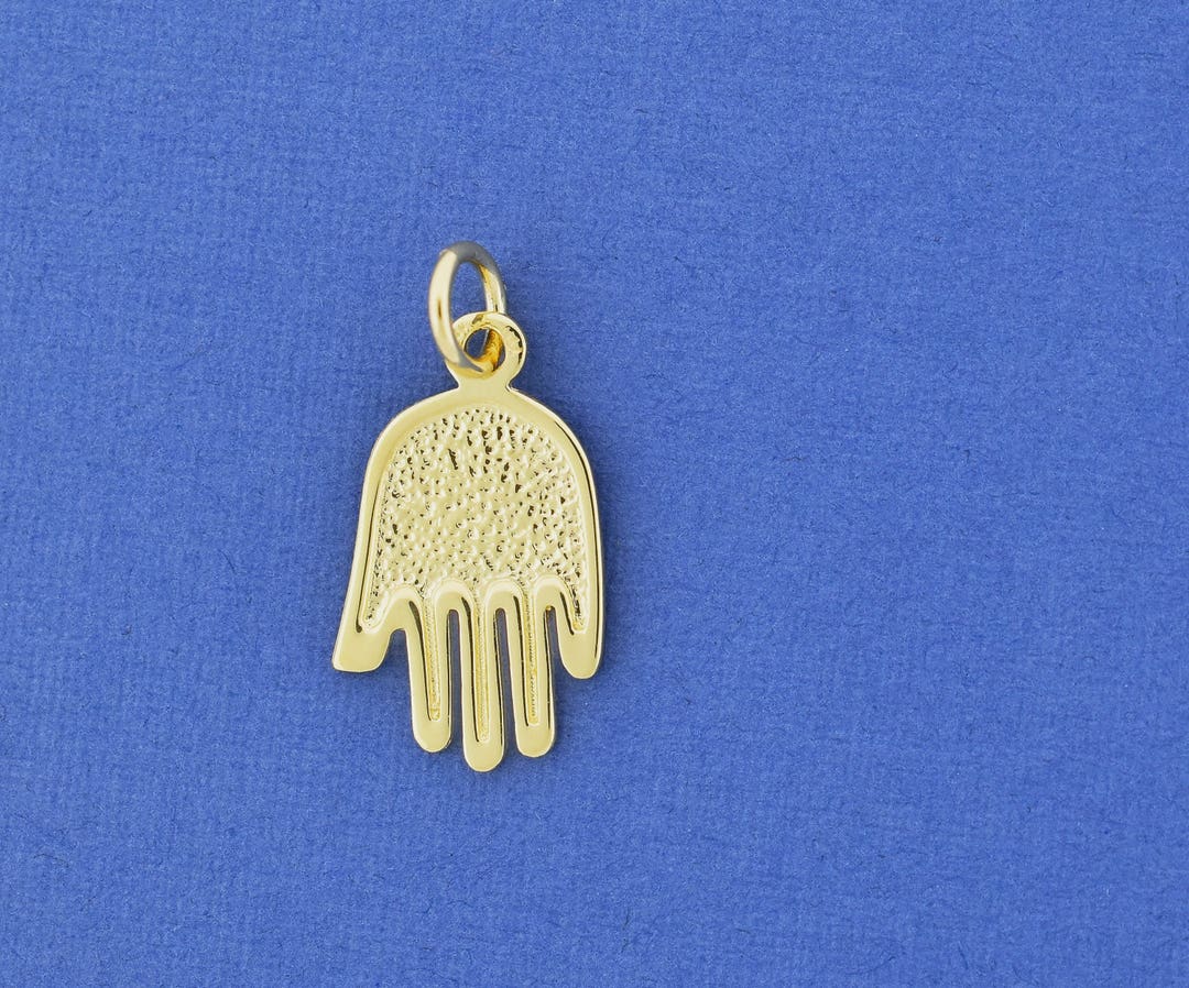 Tiny Evil Eye Pendant, 14k Gold Hamsah, Good Luck Charm - Etsy