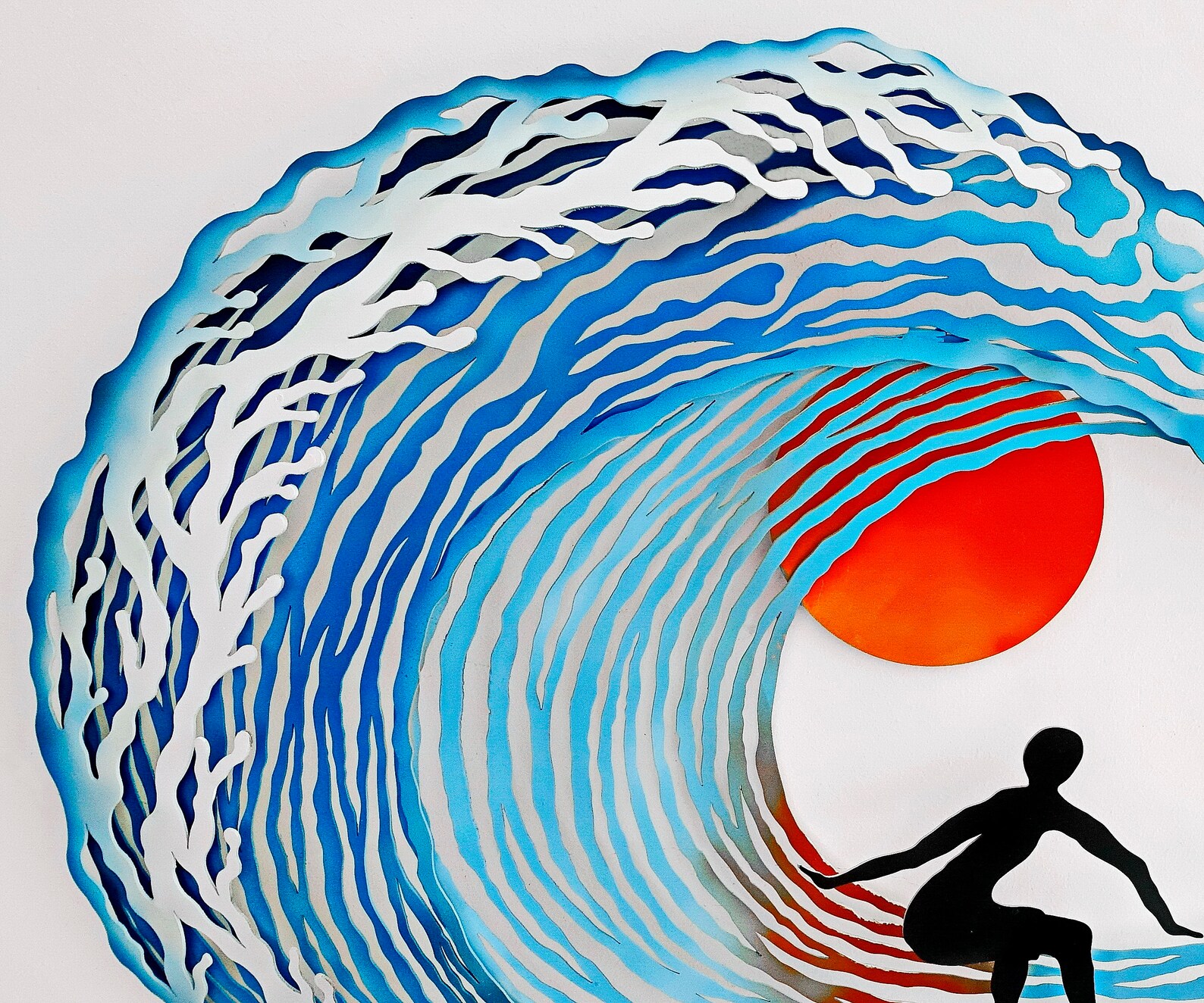 Big Wave Surfing Home Décor for Surfers 3D Metal Wall Art - Etsy