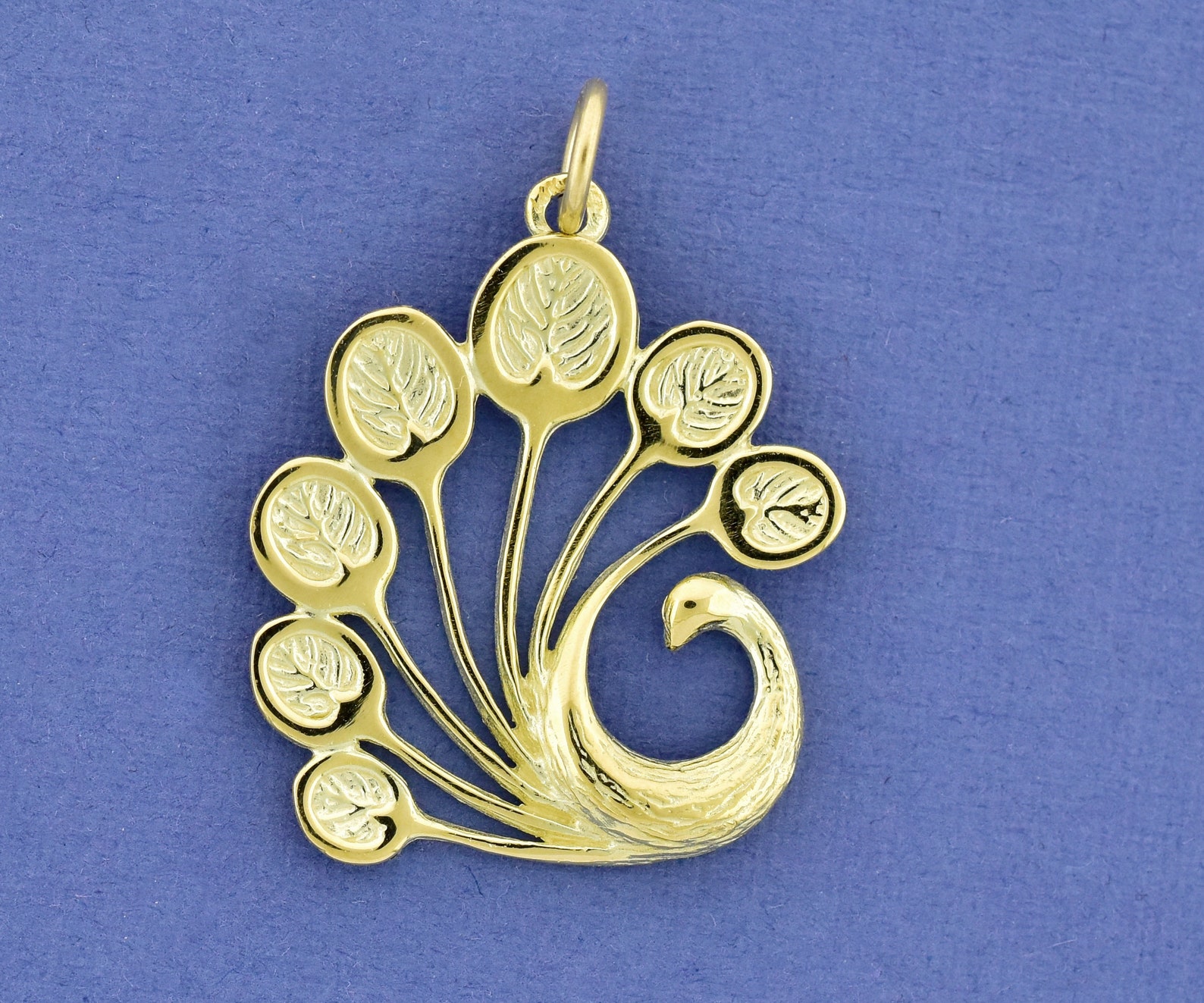 Solid 14k Gold Peacock Pendant Elegant Graceful Bird Pendant - Etsy