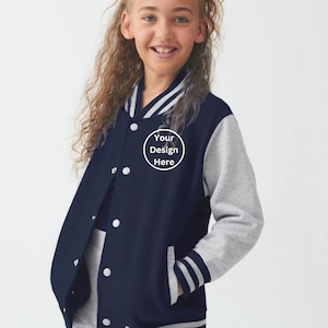 Custom Embroidered Kids Letterman Jacket, Varsity Youth Bomber ...
