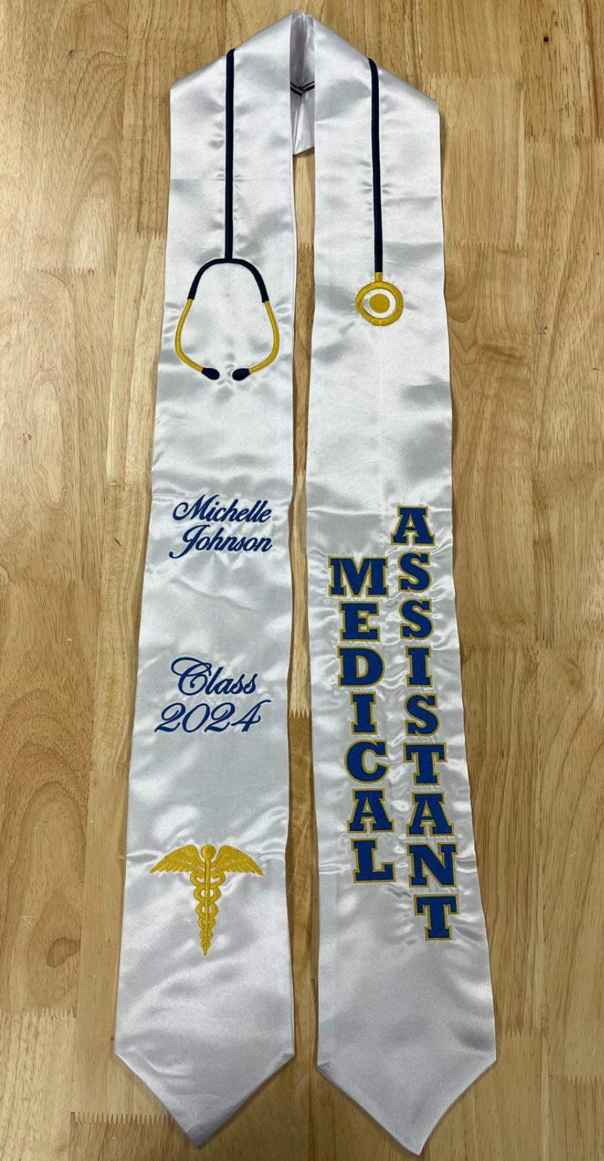 Custom College Graduation Sash, Personalized Graduation Stole, Custom ...