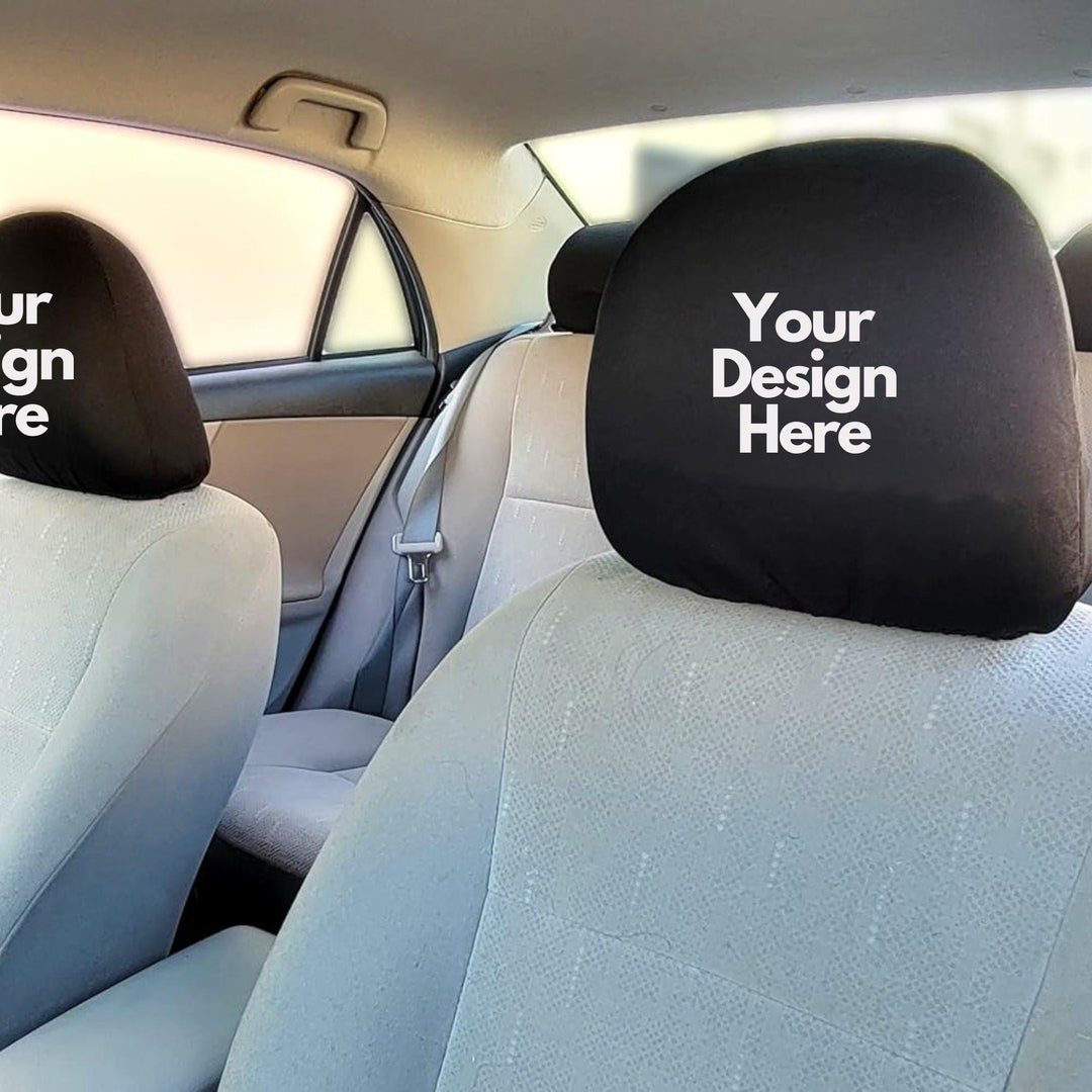 Personalized Embroidered Car Seat Headrest Cover, Personalized Gift, Customized Headrest Cover ...