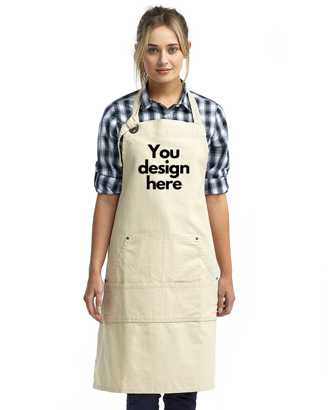 Embroidered Personalized Apron With Pockets, Custom Apron, Heavy Cotton ...