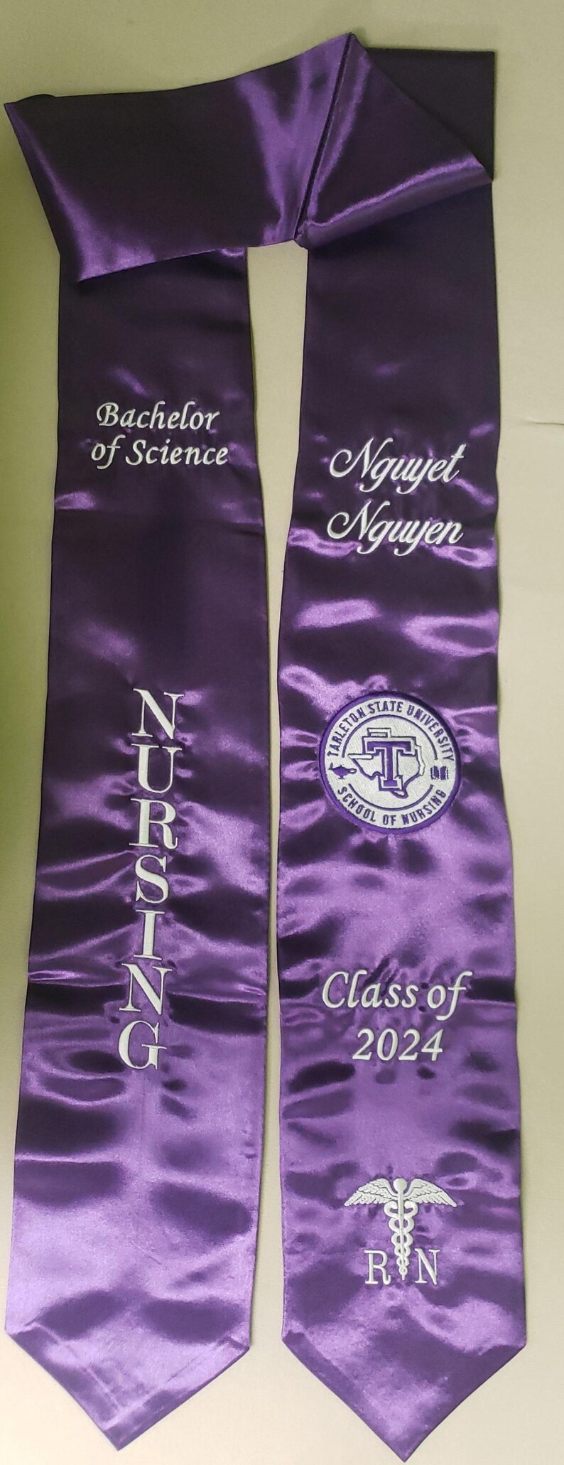 Custom College Graduation Sash, Personalized Graduation Stole, Custom ...