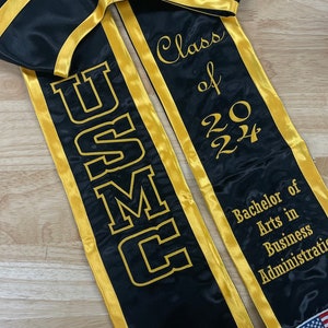 Custom College Graduation Sash, Personalized Graduation Stole, Custom ...