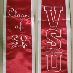 Custom College Graduation Sash, Personalized Graduation Stole, Custom ...