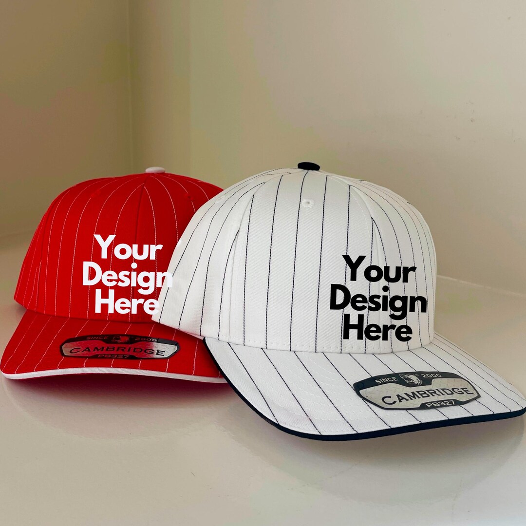Custom Embroidered Unisex Pinstripe Cap, Personalized Baseball Cap ...