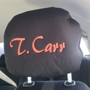 Personalized Embroidered Car Seat Headrest Covers, Custom Logo or Name ...